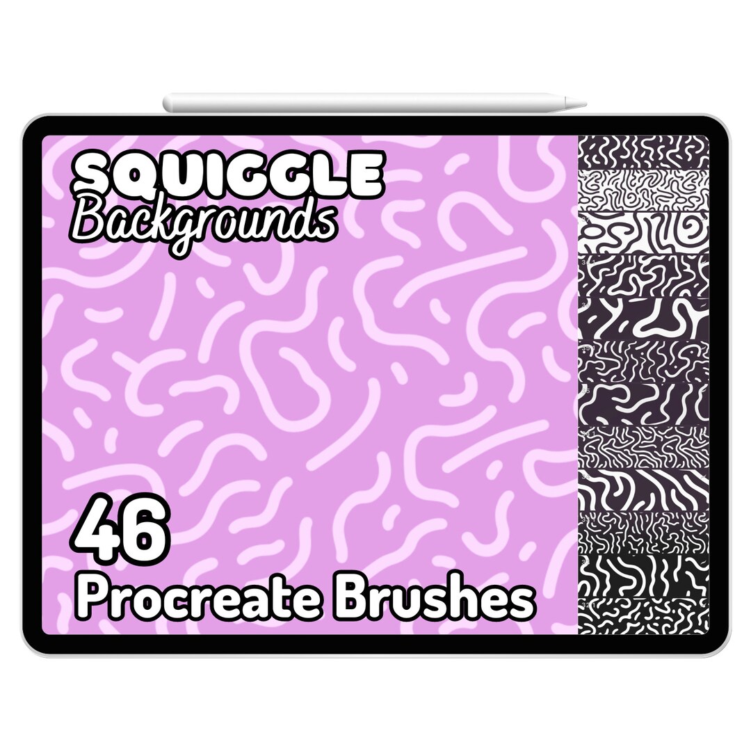 Procreate Brushes Squiggle Abstract Seamless Background Nordic Swirls ...