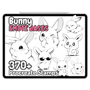 Procreate Bunny Emote Base Twitch Rabbit Discord Badges Cute Doodle ...