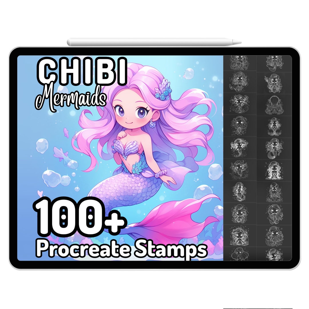 Procreate Chibi Mermaid Merman Mermaids Kawaii Magical Drawing - Etsy UK