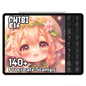 Procreate Chibi Elf Elves Kawaii Drawing Guide Stamps Brushes Anime ...