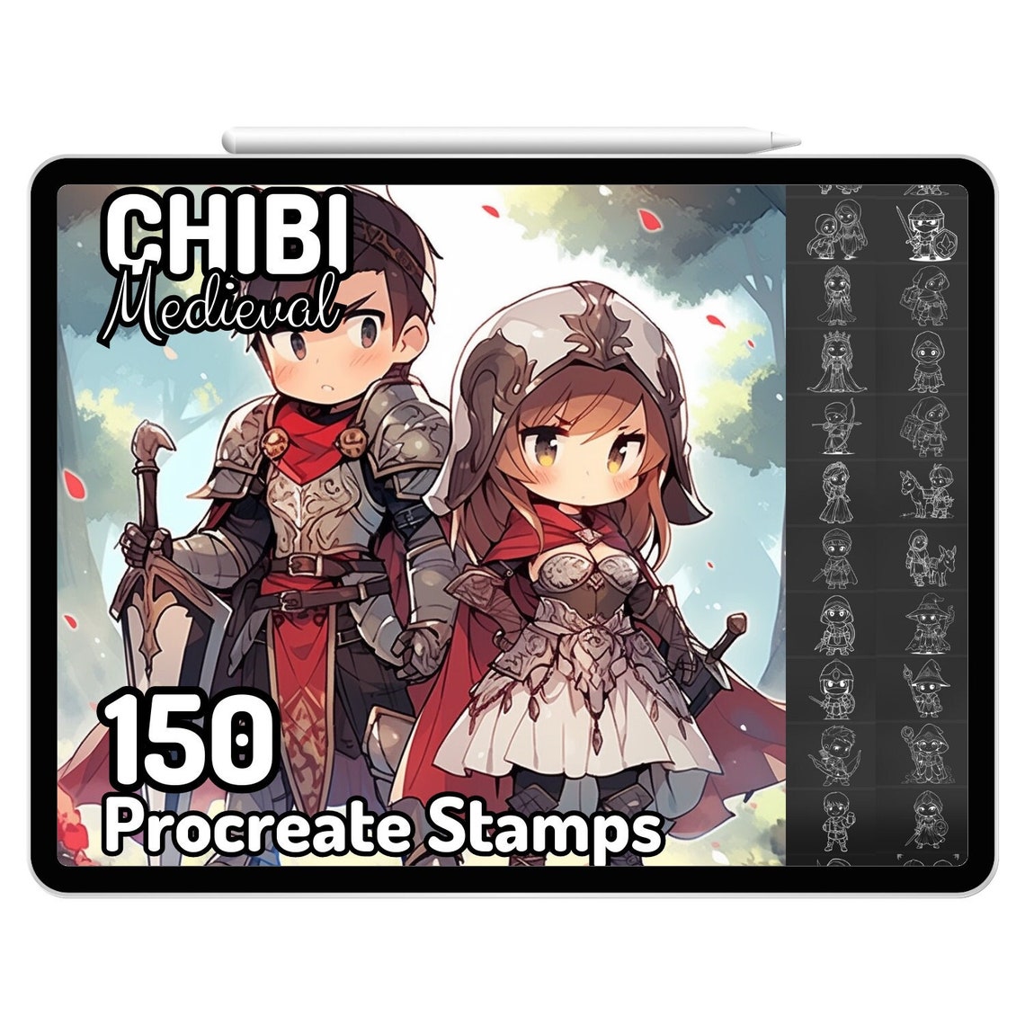 Procreate Chibi Medieval Ancient Warrior Gladiator Princess Queen ...