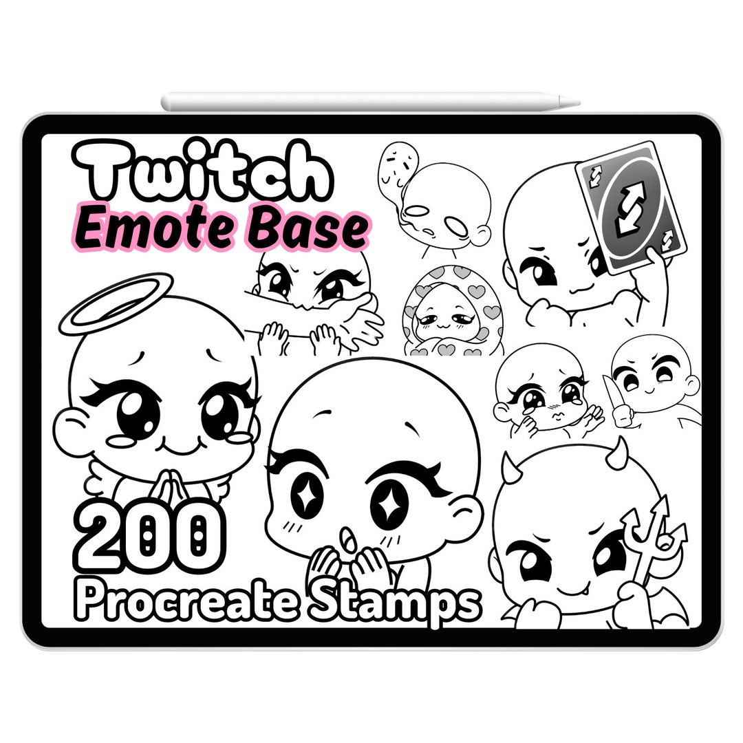 Procreate Twitch Emote Base YCH DIY Discord Lashes Badges Chibi ...