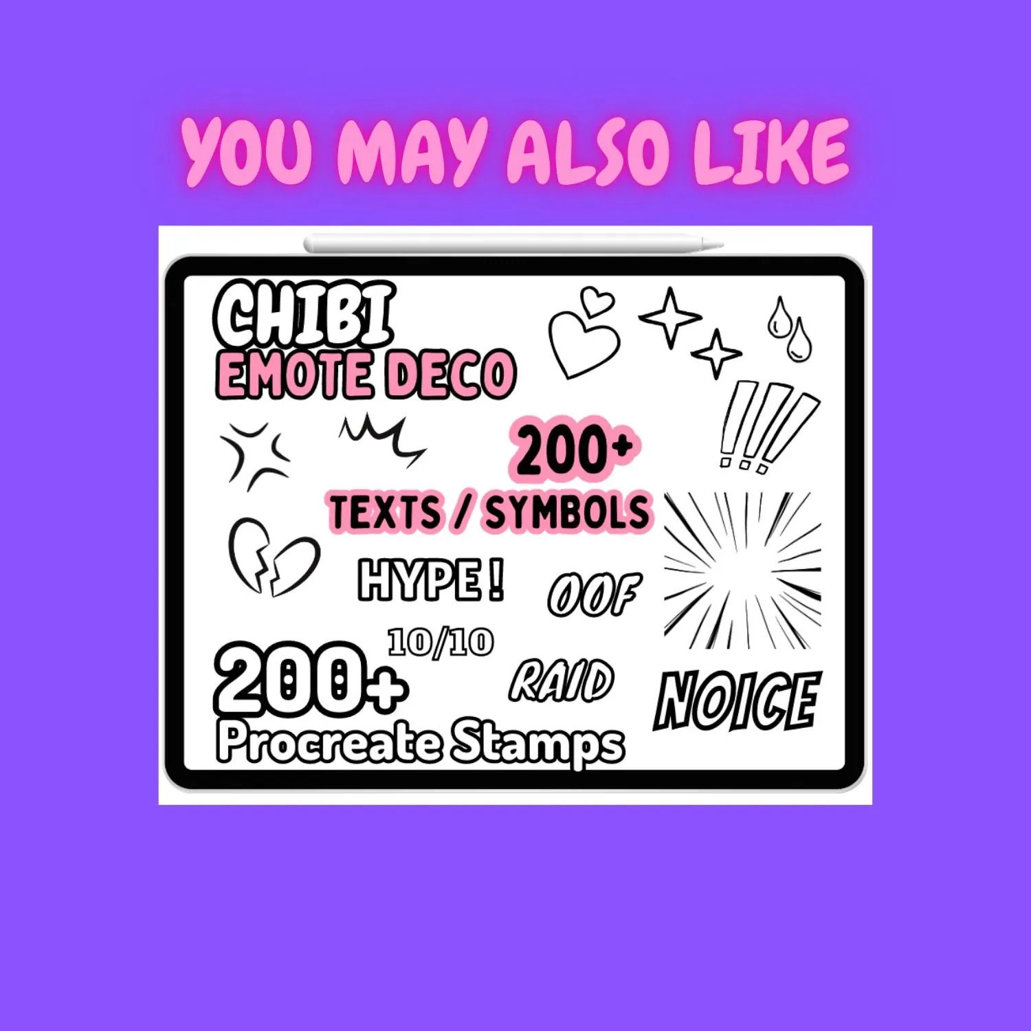 Procreate Emote Base Twitch Discord Badges Chibi Hair Words - Etsy