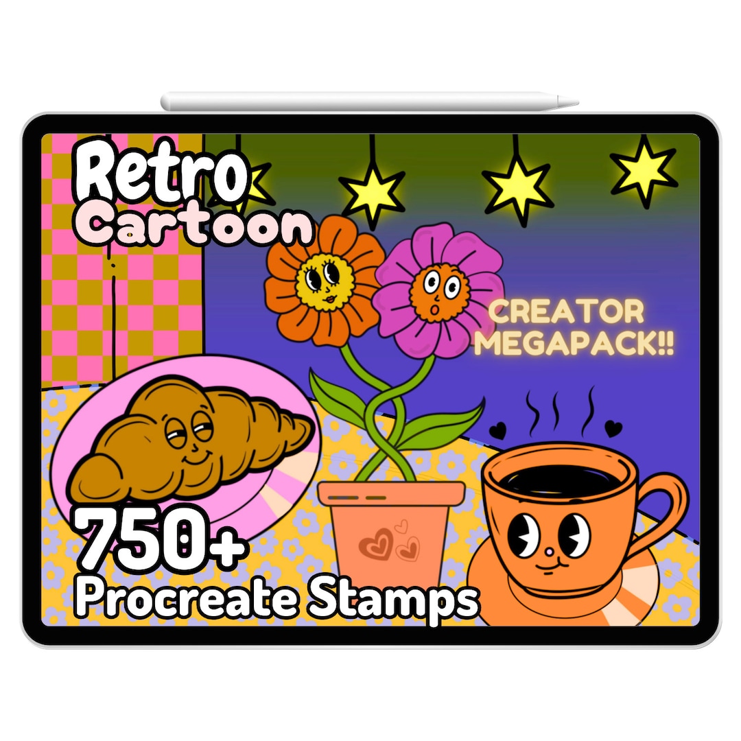 Procreate Retro Cartoon Character Creator Mascot Groovy Memes ...