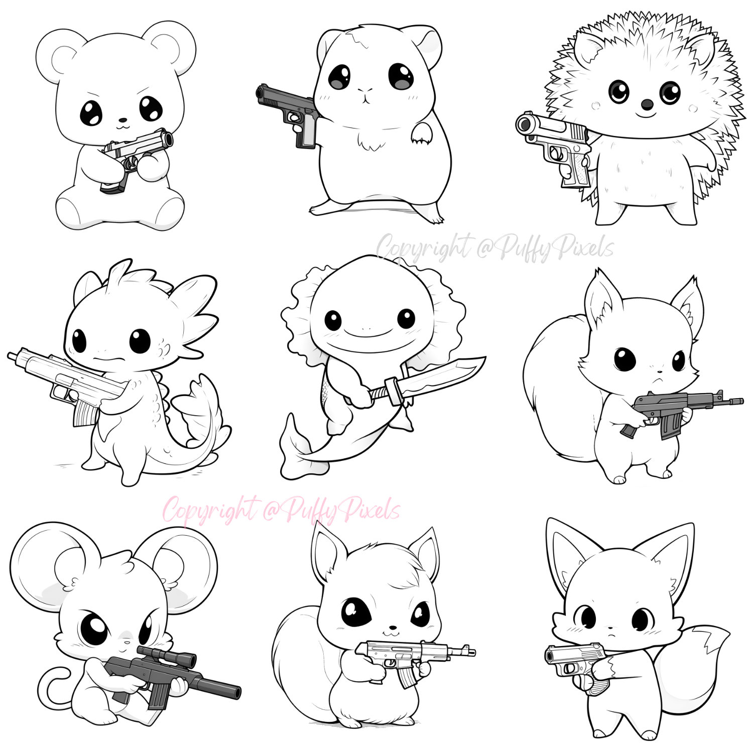 Cute Animals With Weapons
