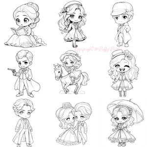 Procreate Chibi Victorian Ancient Drawing Guide Stamps Brush Coloring ...