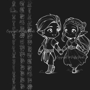 Procreate Chibi Elf Elves Kawaii Drawing Guide Stamps Brushes Anime ...