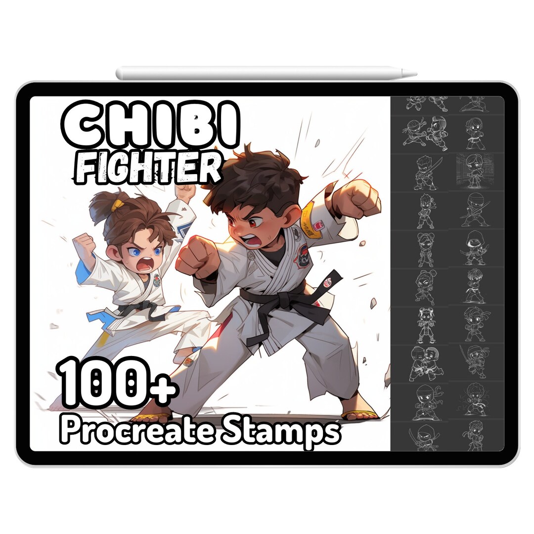 Procreate Chibi Fighter Fighting Ninja Kungfu Taekwondo Sword Boxing ...