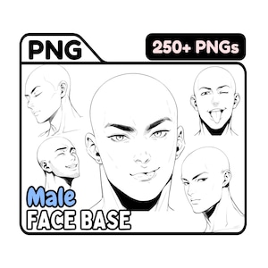 PNG Anime Face Base Man Boy Guy Male Husbando Head Designs Facial ...