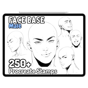 Procreate Anime Face Man Boy Guy Male Husbando Head Brushes Stamps ...