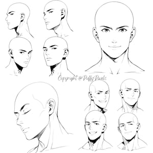 PNG Anime Face Base Man Boy Guy Male Husbando Head Designs Facial ...