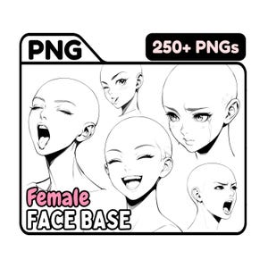 PNG Anime Face Base Girl Woman Female Head Designs Facial Drawing ...