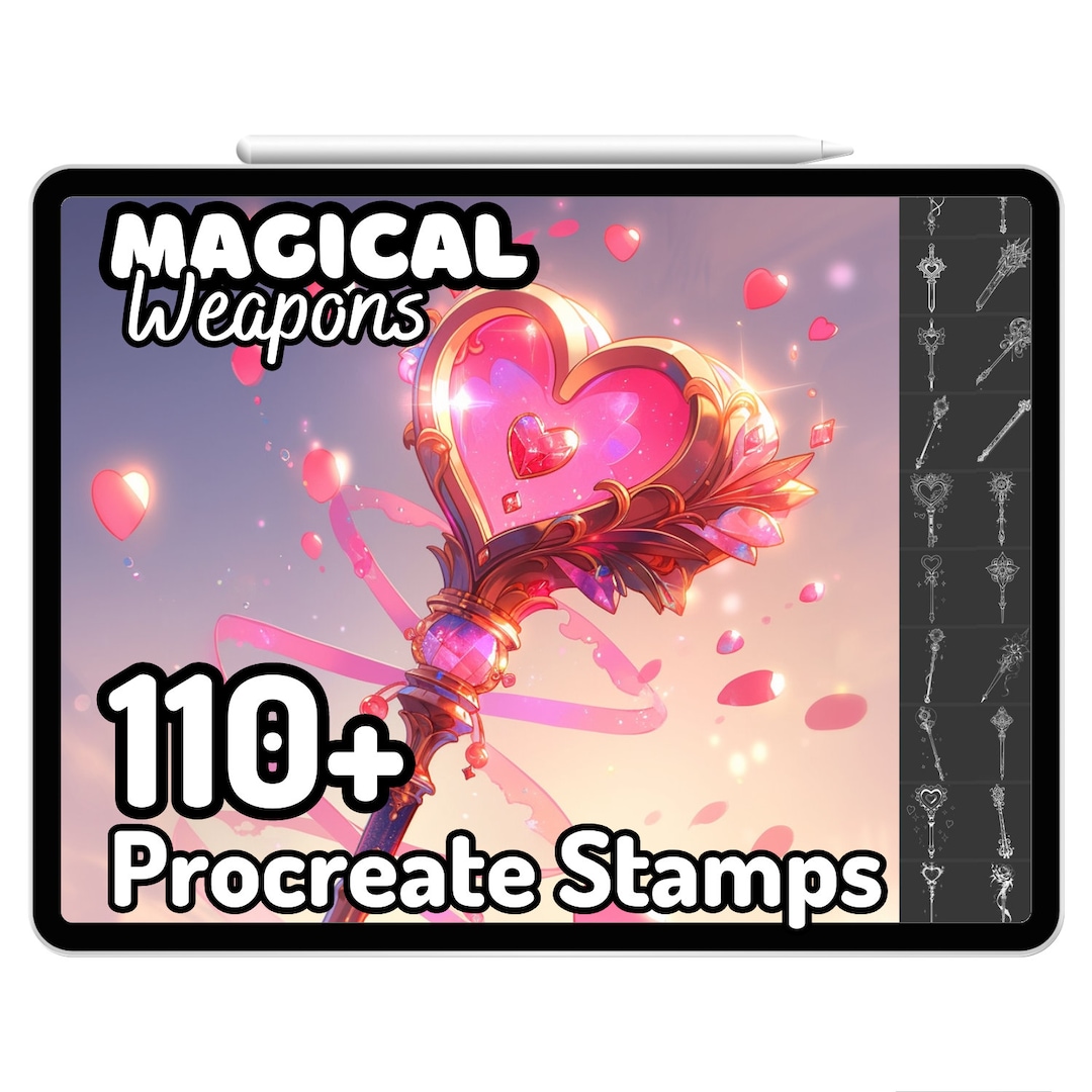 Procreate Magic Weapons Anime Wand Sword Brushes Magical Girls Pack ...