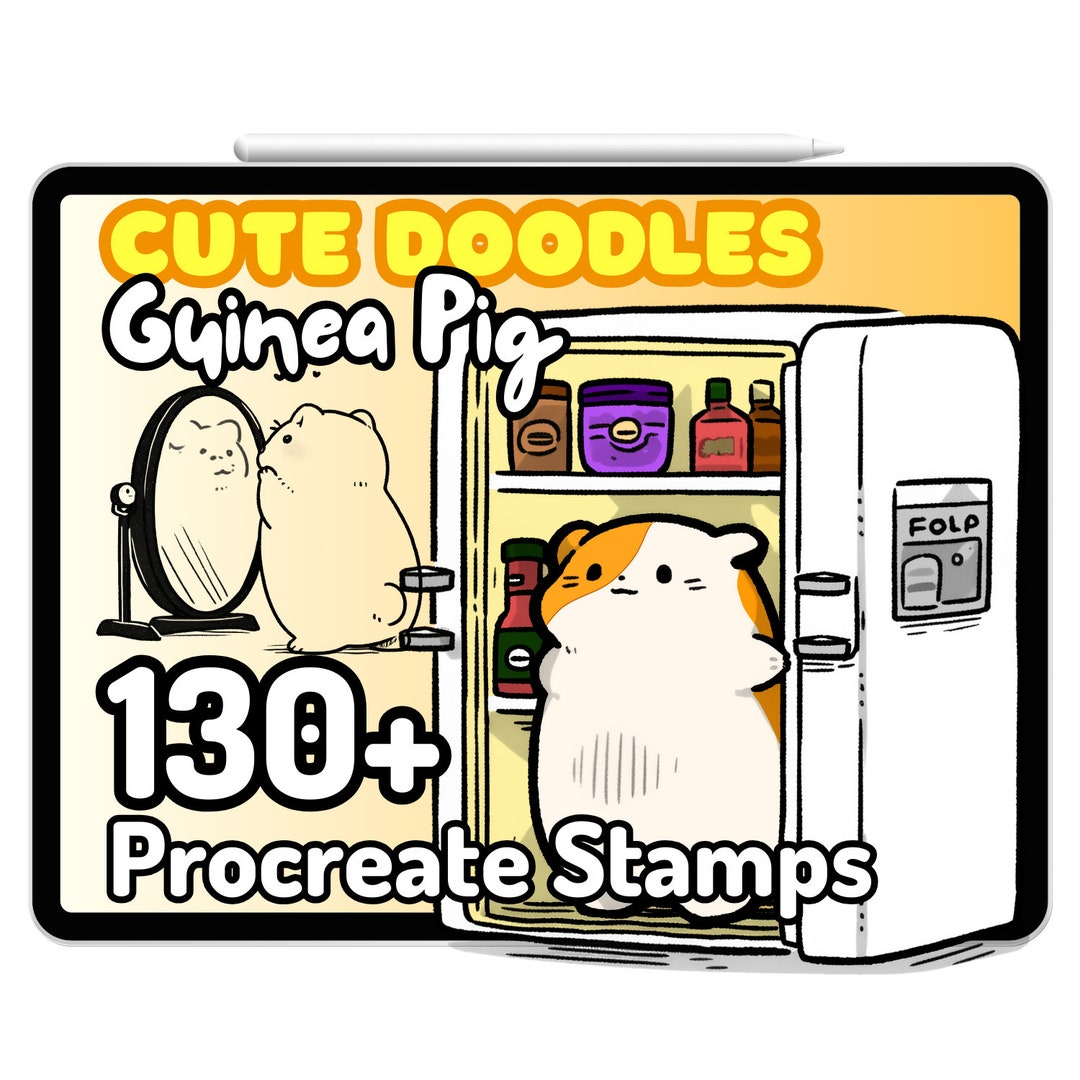 Procreate Brushes Stamps Hamster Cute Guinea Pig Hammy Kawaii Animals ...