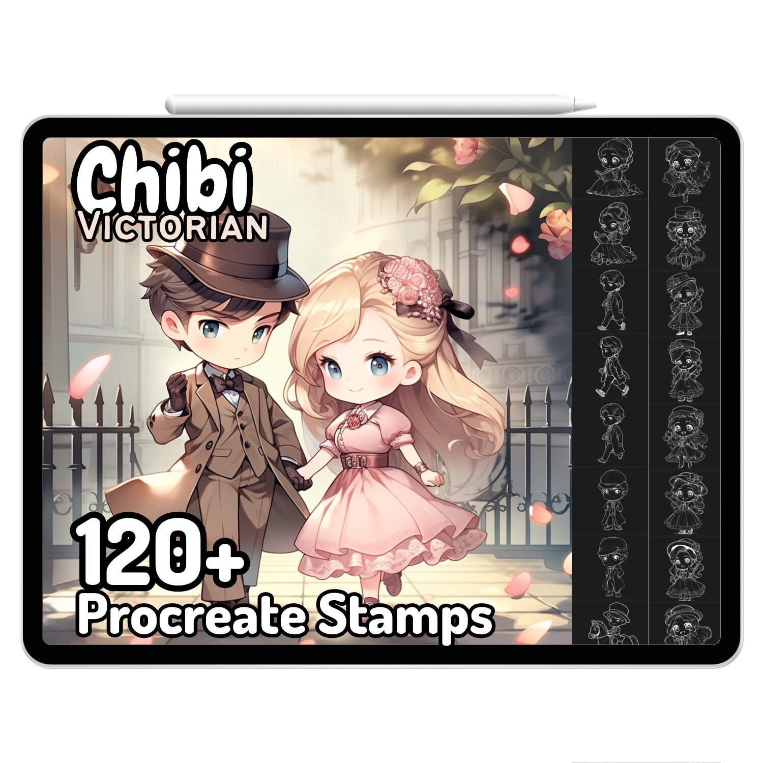 Procreate Chibi Victorian Ancient Drawing Guide Stamps Brush Coloring ...