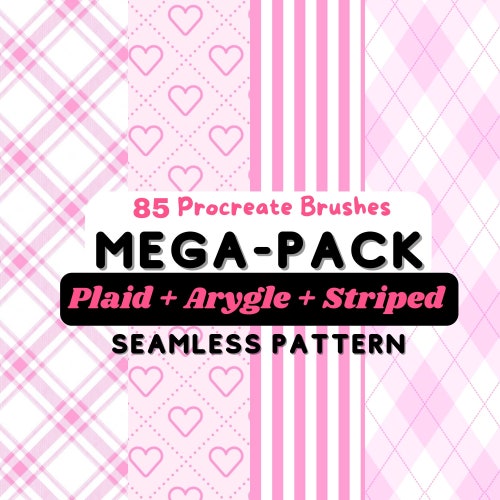 Kawaii Procreate Brushes Seamless Background Plaid Arygle - Etsy