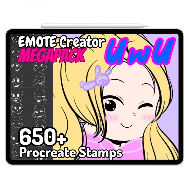 Procreate Emote Base Twitch Discord Badges Chibi Hair Words Memes ...