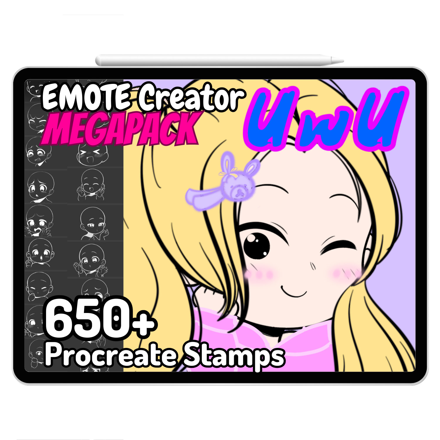 Procreate Emote Base Twitch Discord Badges Chibi Hair Words Memes ...