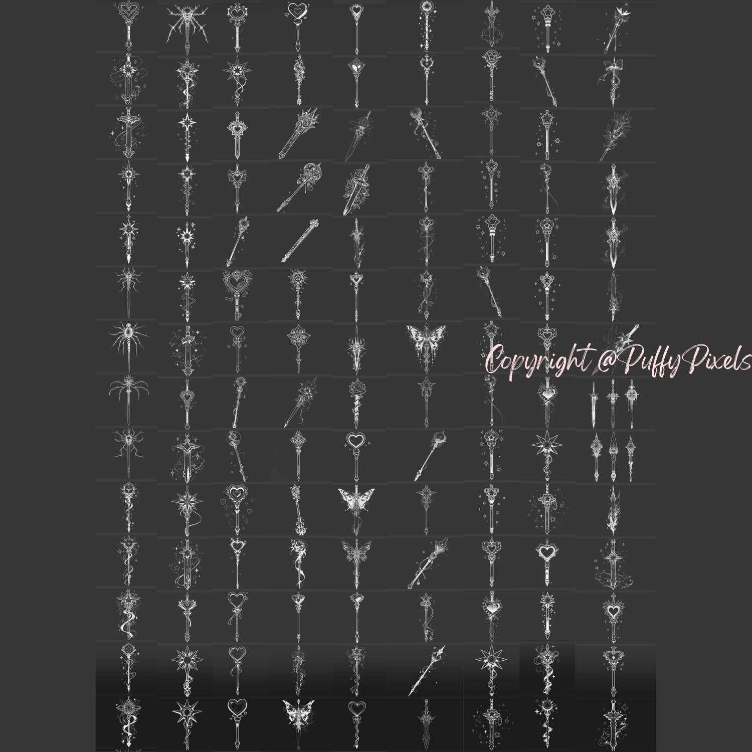 Procreate Magic Weapons Anime Wand Sword Brushes Magical Girls Etsy