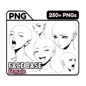 PNG Anime Face Base Girl Woman Female Head Designs Facial Drawing ...