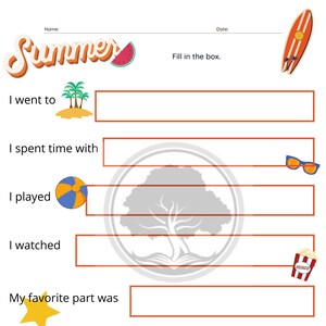 What I Did This Summer Worksheet, Printable, Digital Download, PDF ...