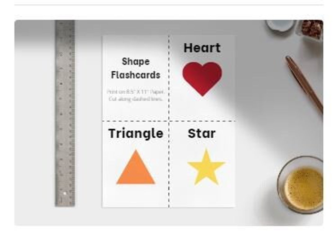 Flashcards, Shapes, Printable, Digital Download, PDF, Learning ...