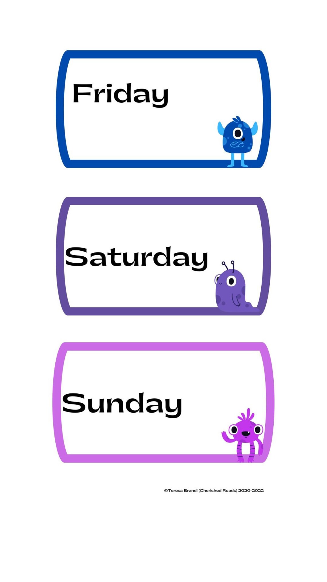 Days of the Week, Printable, Digital Download, PDF, Learning, Education ...