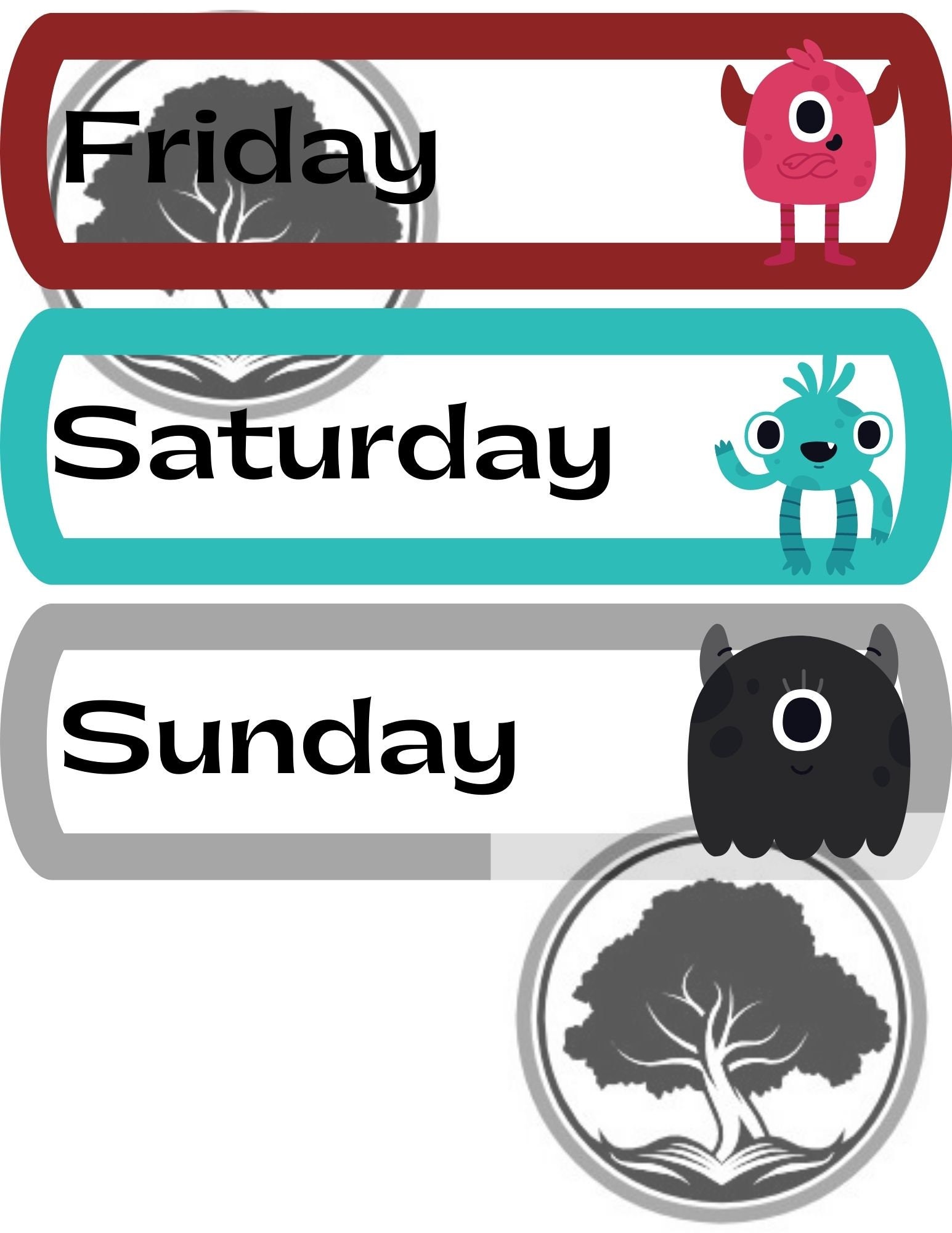 Days of the Week Printable Digital Download PDF Education - Etsy