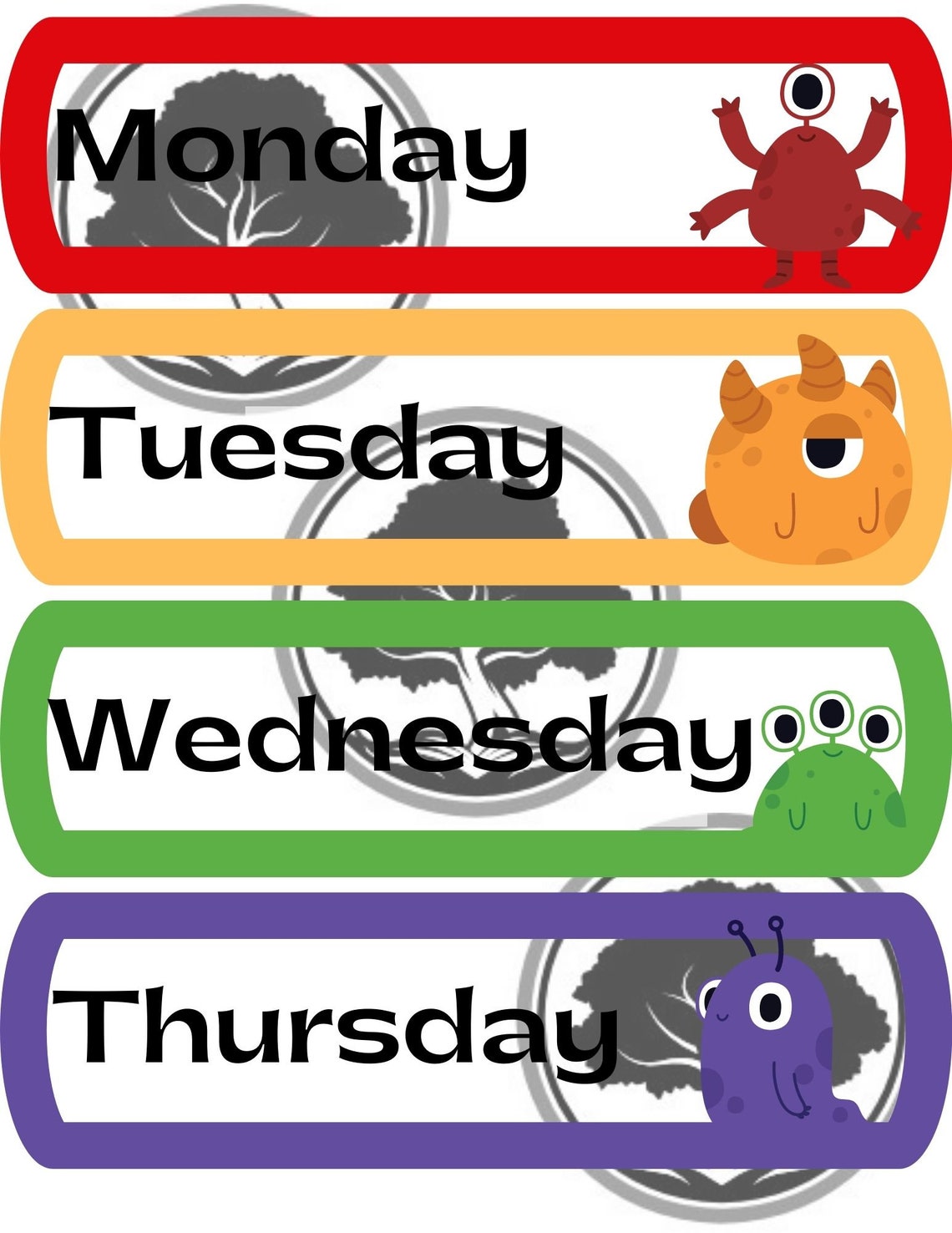 Days of the Week Printable Digital Download PDF Education - Etsy