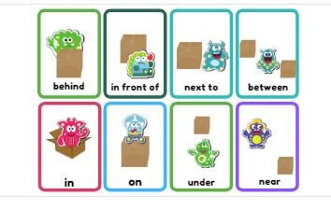 Präposition druckbare Karteikarten, Monster, A4, PDF, druckbar ...