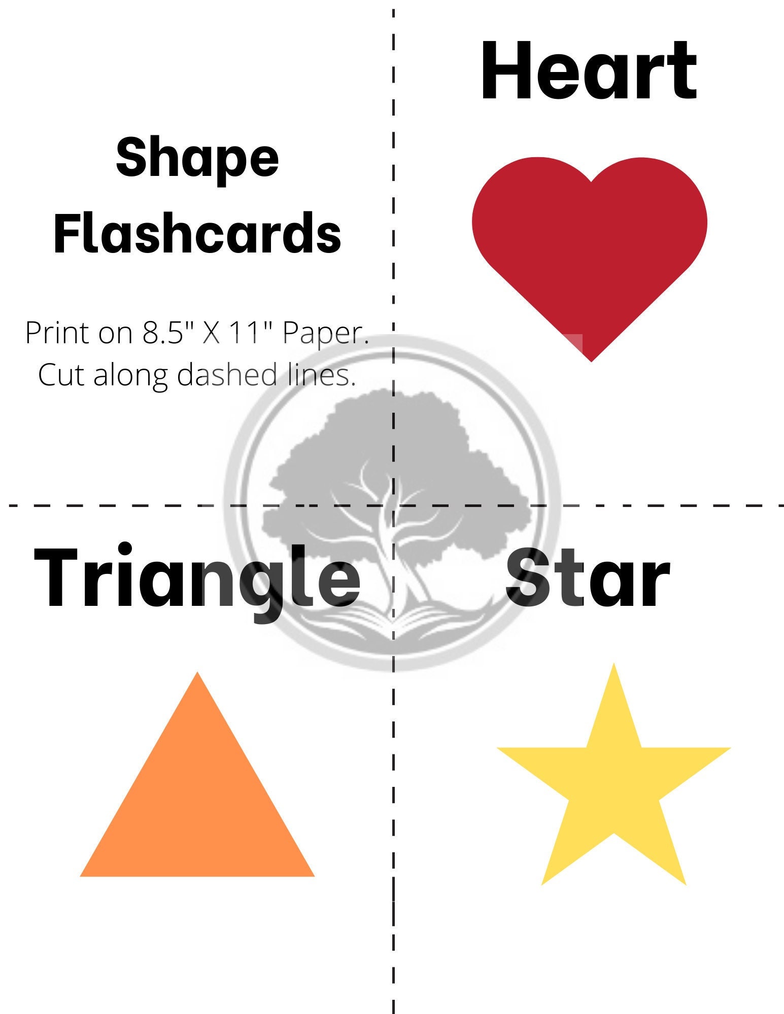 Flashcards, Shapes, Printable, Digital Download, PDF, Learning ...