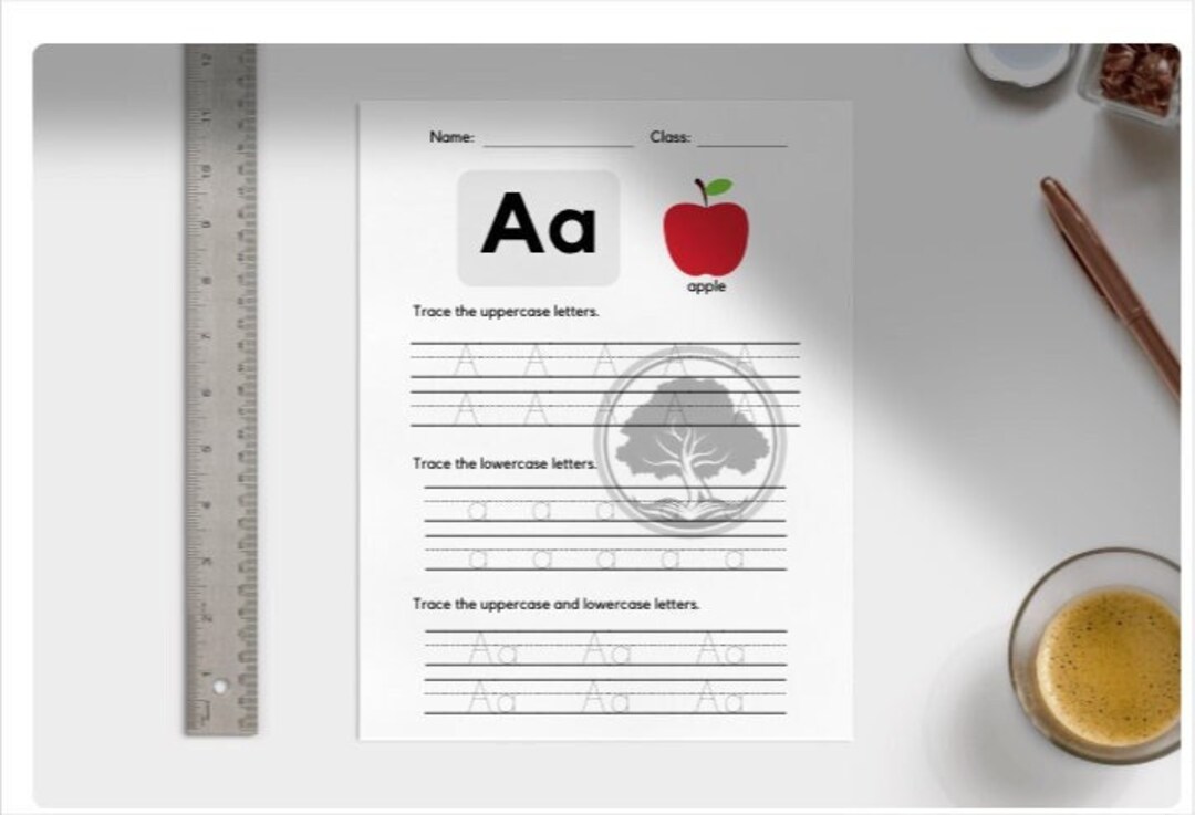 Alphabet Handwriting Worksheet, Printable, Digital Download, PDF ...