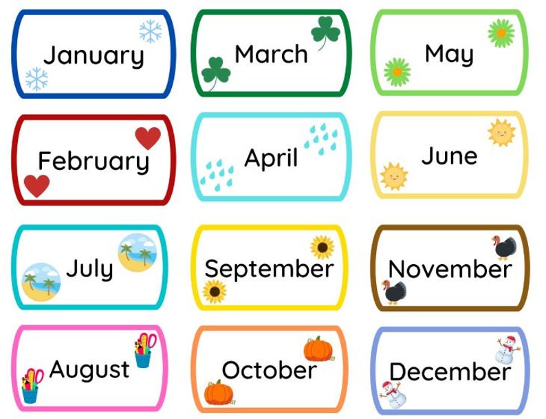 Months Bundle, Printable, Digital Download, PDF, Portrait, Learning ...