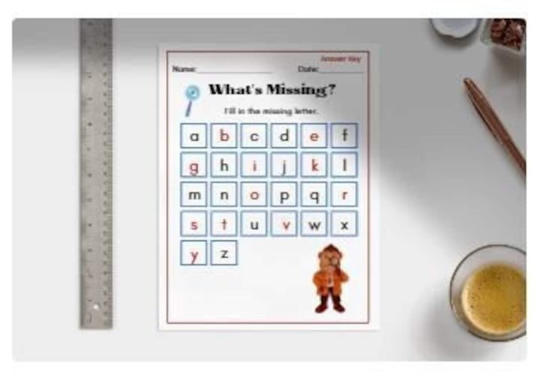 Alphabet Worksheet, Printable, Digital Download, Downloadable, PDF ...