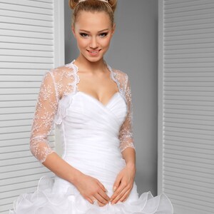Ladies Wedding Bridal Lace Jacket Three Quarter Sleeves LJ-29 - Etsy