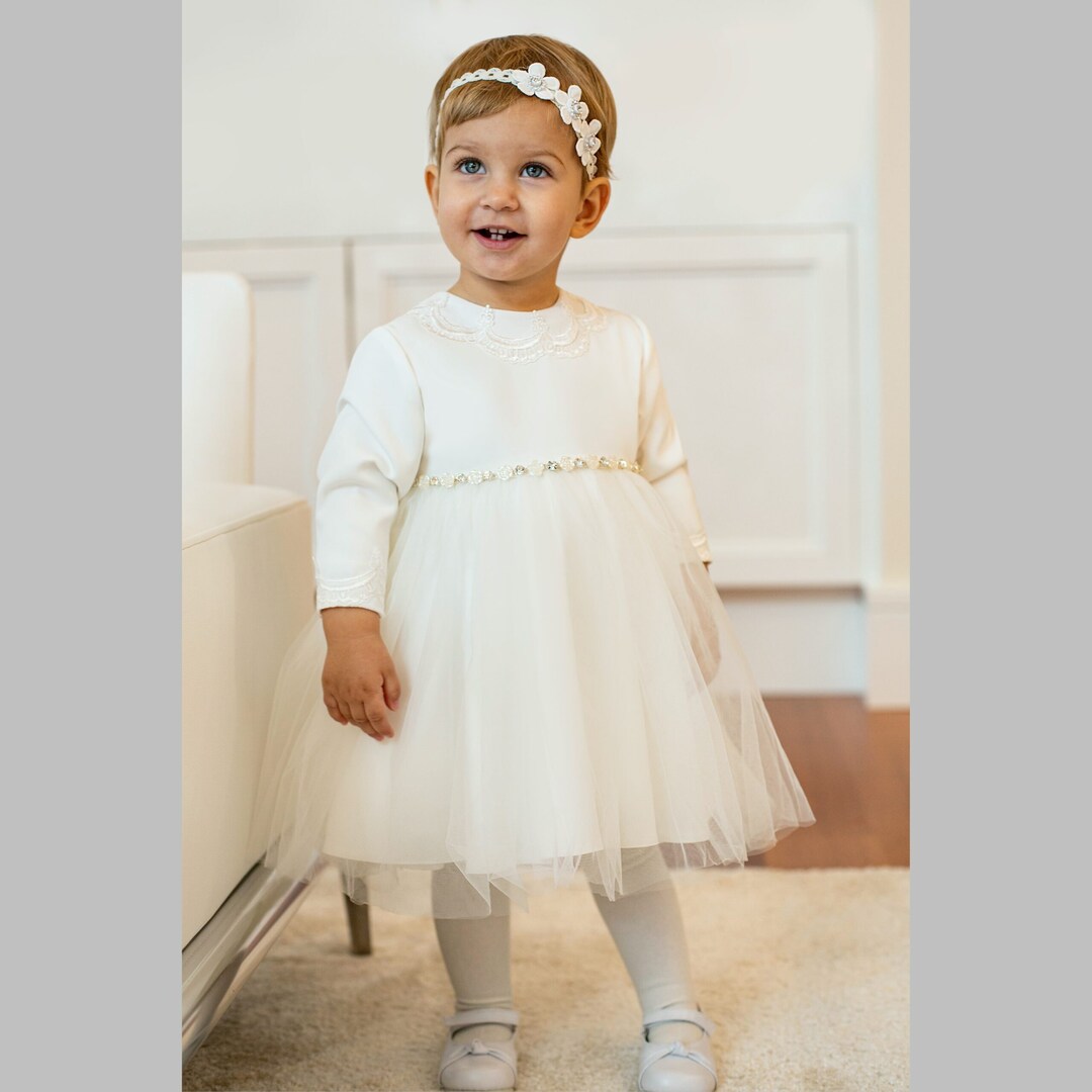 Baby Girl Christening Baptism Dress Special Occasion Diamond Long ...