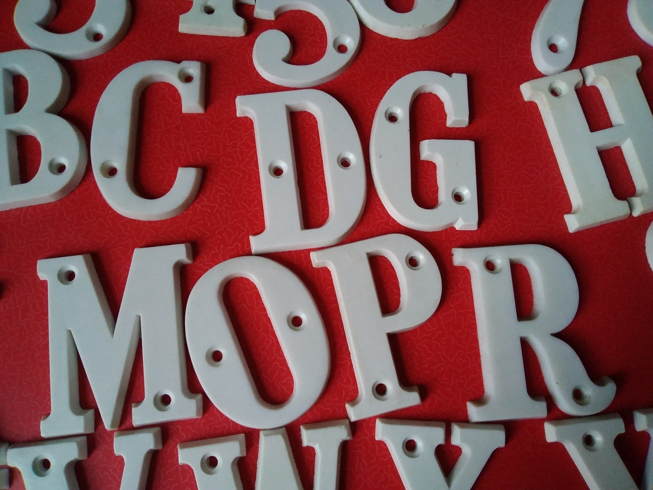 Vintage 1950's Hard Plastic Letters Numbers, Door Name Signs, Crafts ...