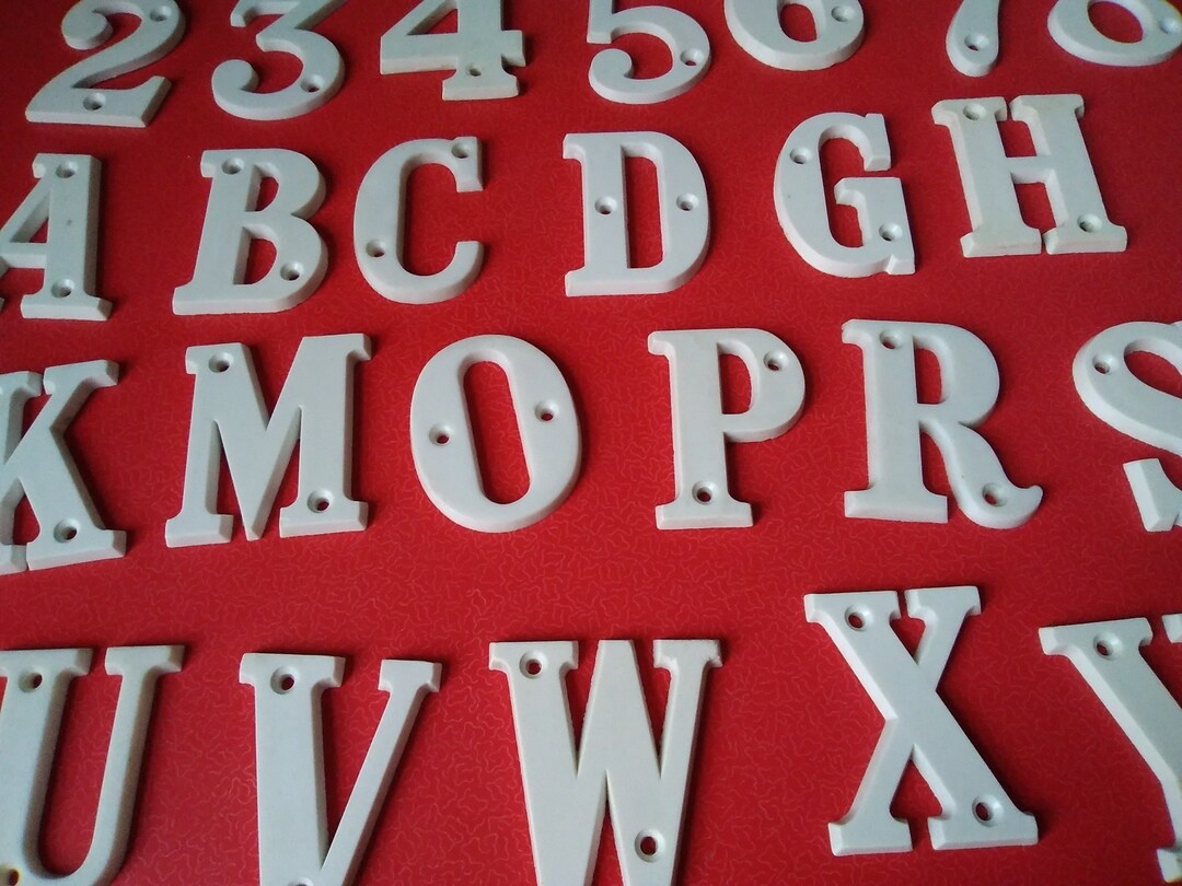 Vintage 1950's Hard Plastic Letters Numbers, Door Name Signs, Crafts ...