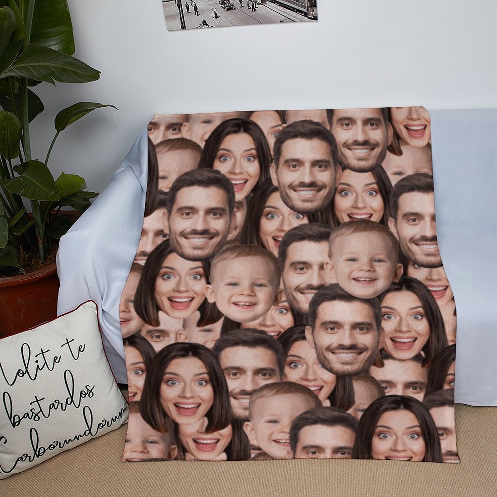 Custom Face Blanket Personalized Photo Blanket Funny Memorial Blanket ...