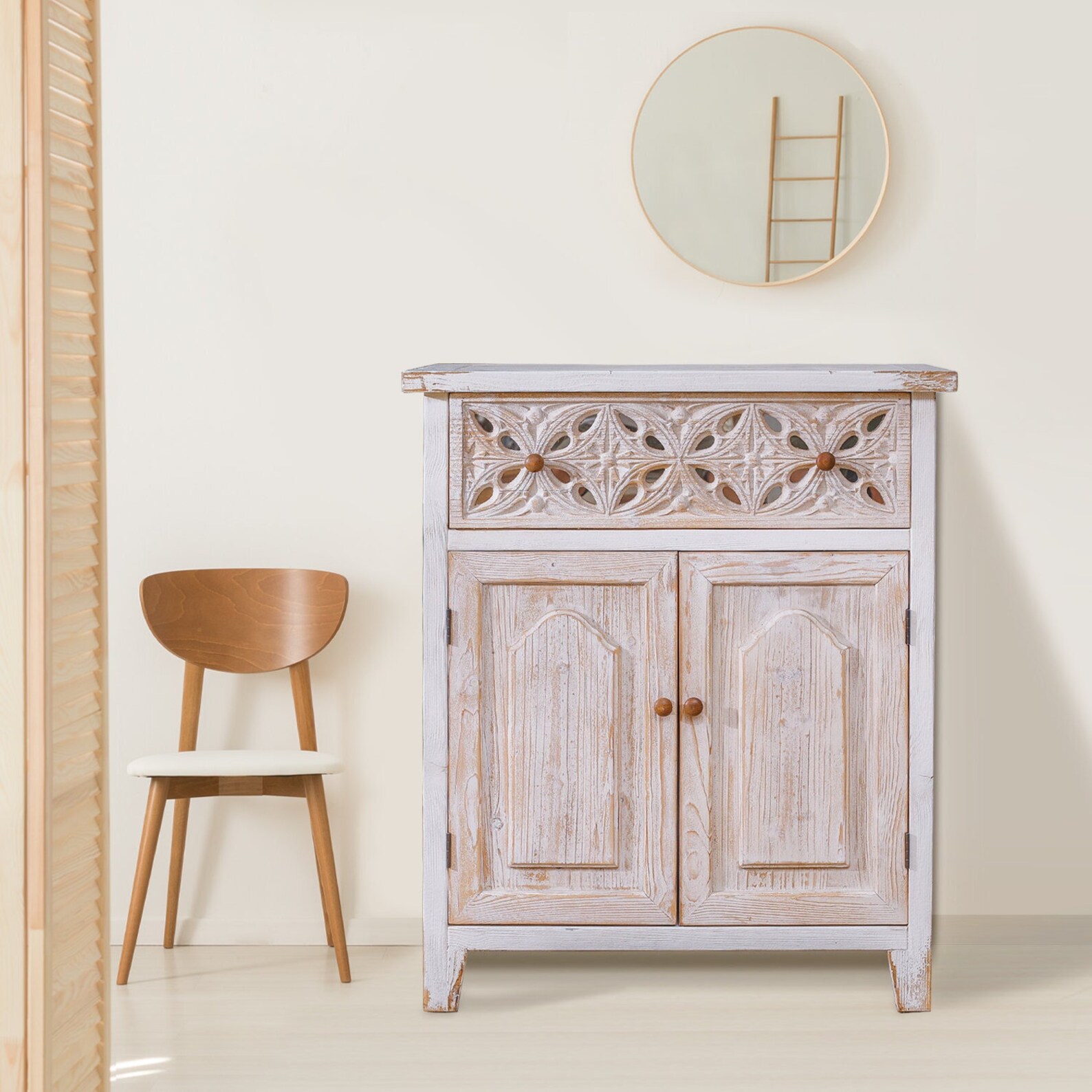 Storage Cabinet Wood Vintage Decor Chest Wooden Drawer Table Tall Side ...