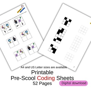 Printable Preschool Coding Sheets (52 Pages) | Numbers, Letters, Shapes ...