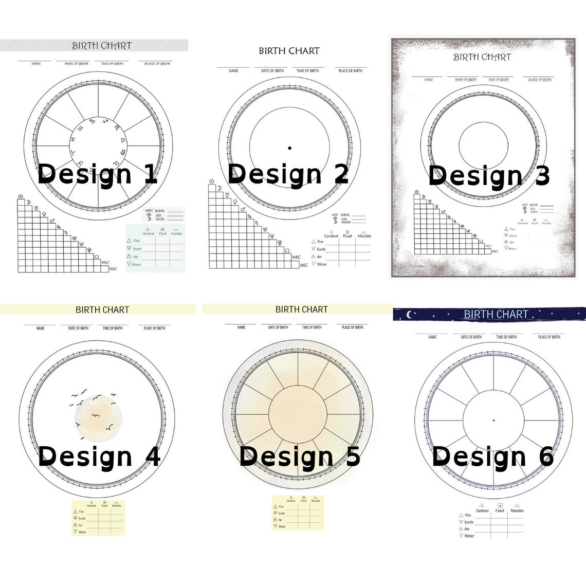 12 Printable Birth Chart Templates or Worksheets for Astrology Learners ...