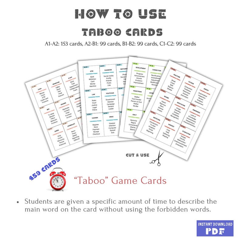 ESL Speaking Games: 1390+ English Cards, Grammar, Taboo (digital Download) - Etsy