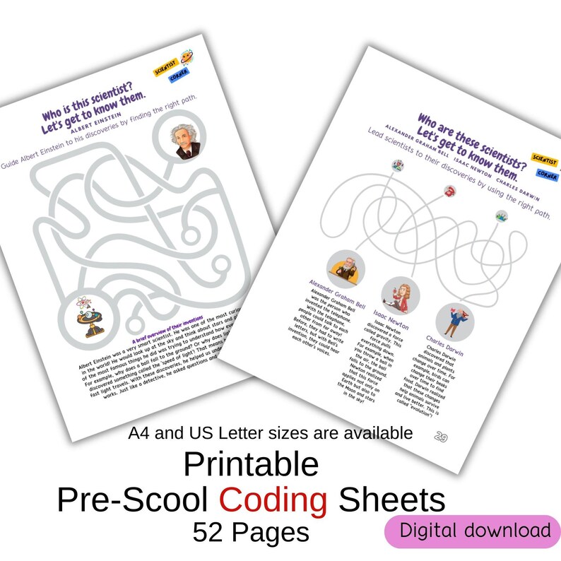 Printable Preschool Coding Sheets (52 Pages) | Numbers, Letters, Shapes ...