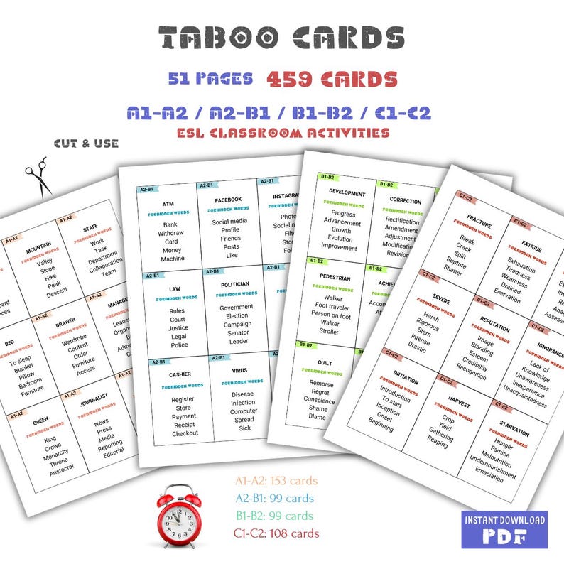 ESL Speaking Games: 1390+ English Cards, Grammar, Taboo (digital ...
