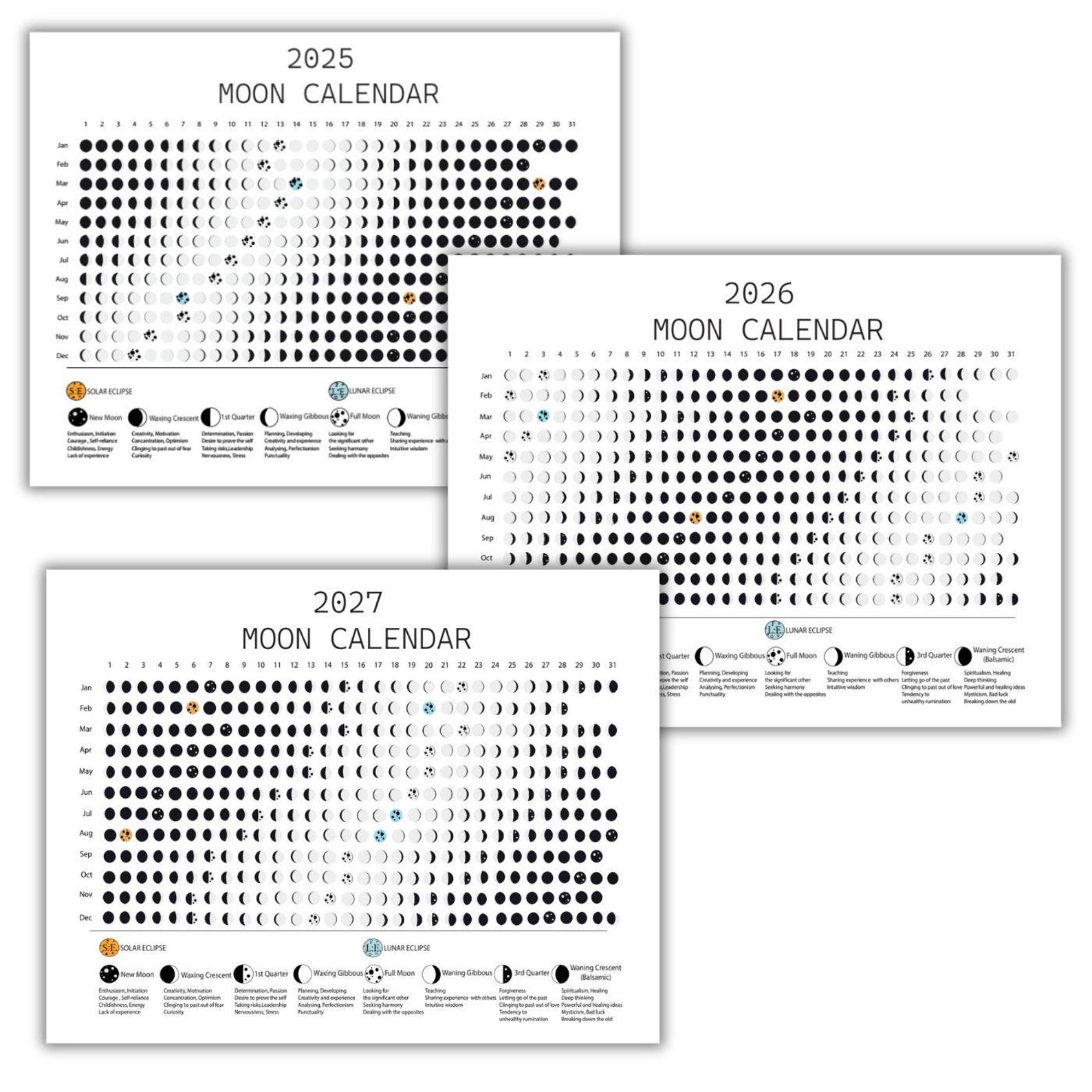 Astrology Learning Sheets: Cheat Sheets, Moon Calendar, Birth Chart ...