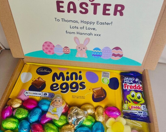 Happy Easter Chocolate Card Letterbox Postal Gift . Personalised. Eggs ...