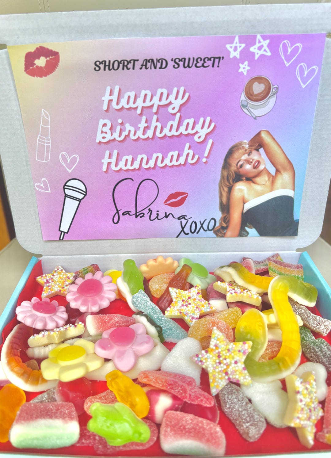 SABRINA CARPENTER, Happy Birthday ‘short and Sweet’ Personalised Sweet ...
