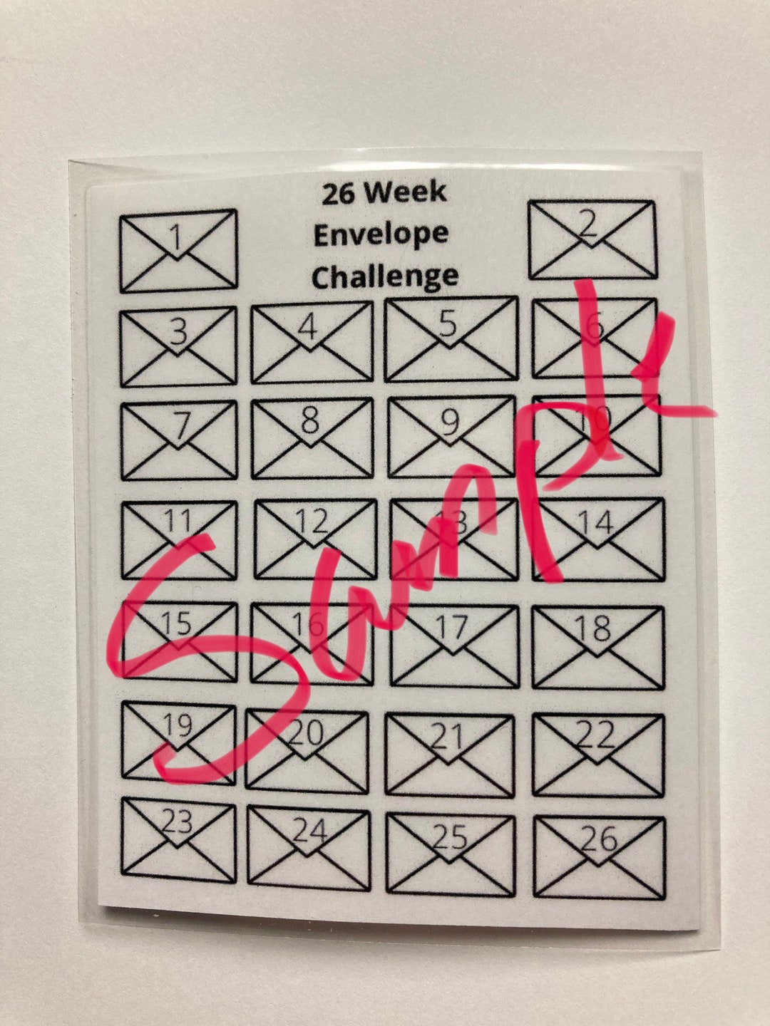 26 Week Envelope Tracker - Etsy