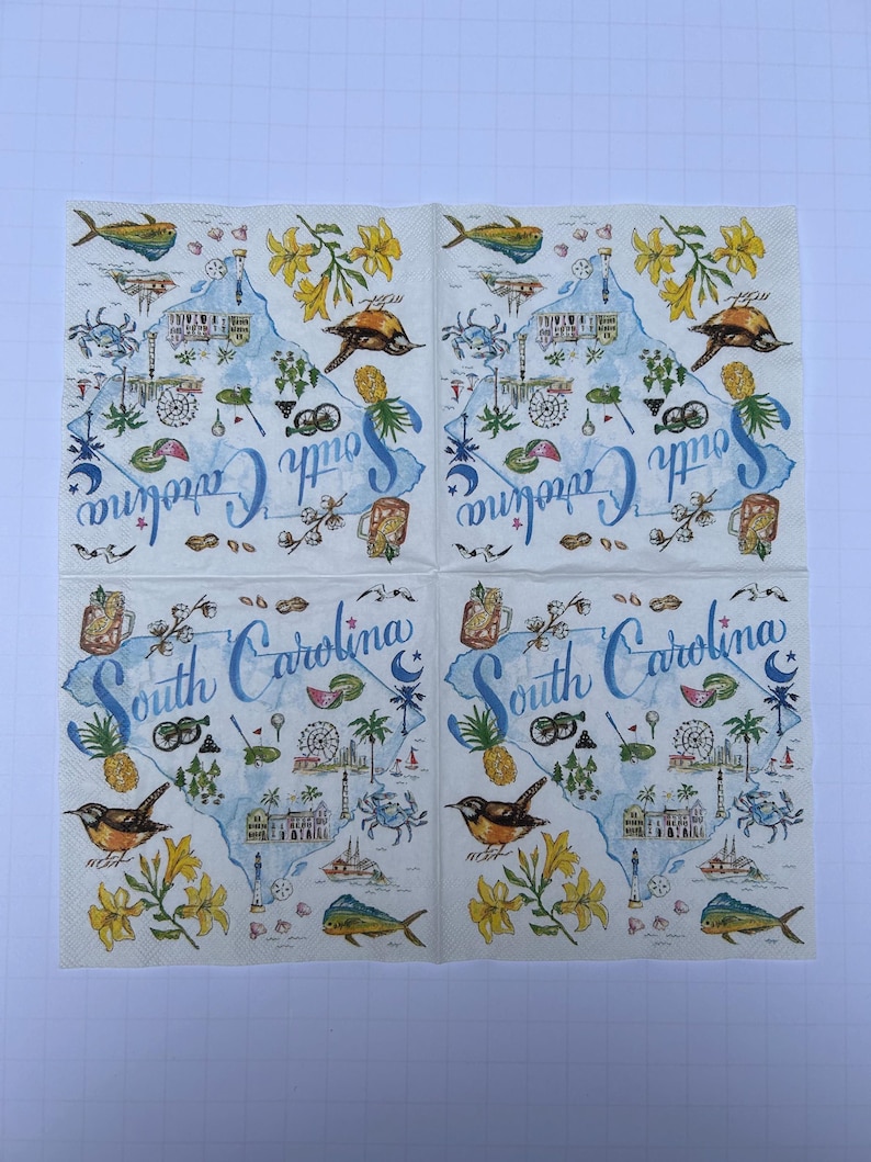 South Carolina Napkin - Etsy